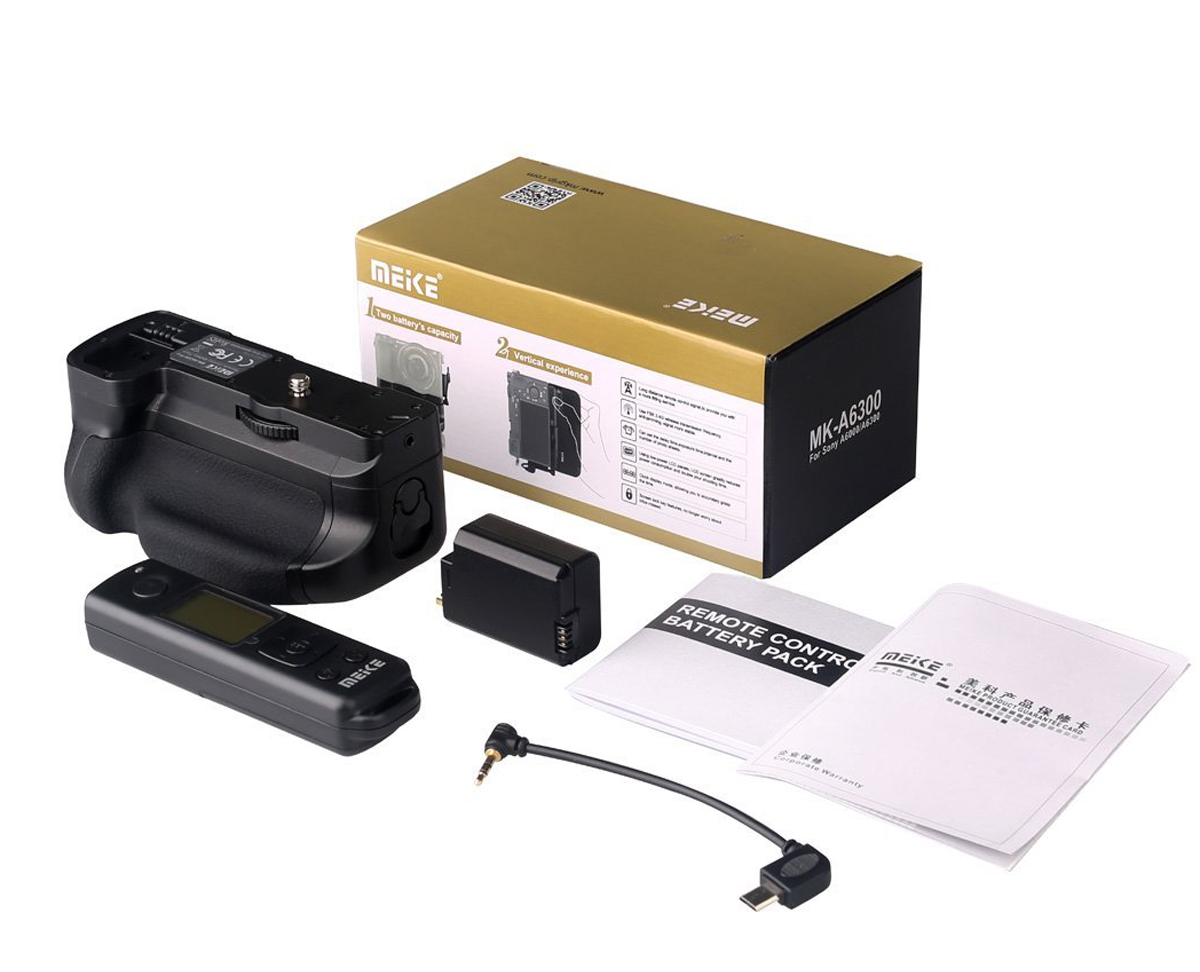 Grip Meike Pro cho Sony A6300 hổ trợ Wireless Remote Control | Mayanh24h
