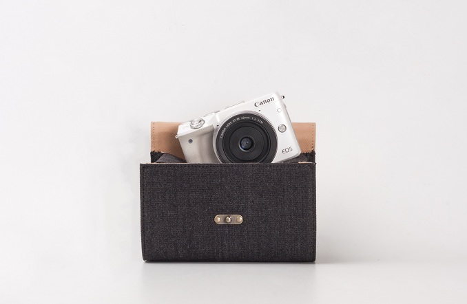 Túi máy ảnh Herringbone Tiny Mellow Canvas (Charcoal) | Mayanh24h