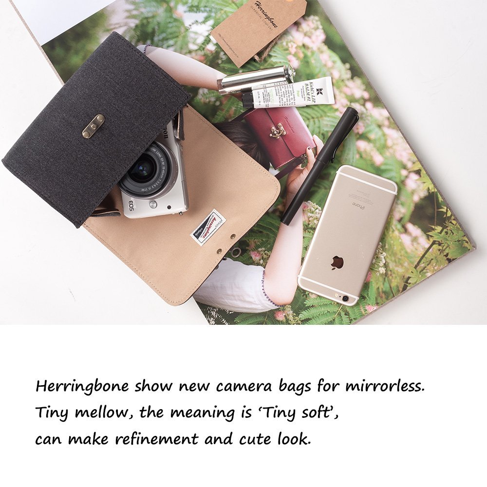 Túi máy ảnh Herringbone Tiny Mellow Canvas (Navy) | Mayanh24h